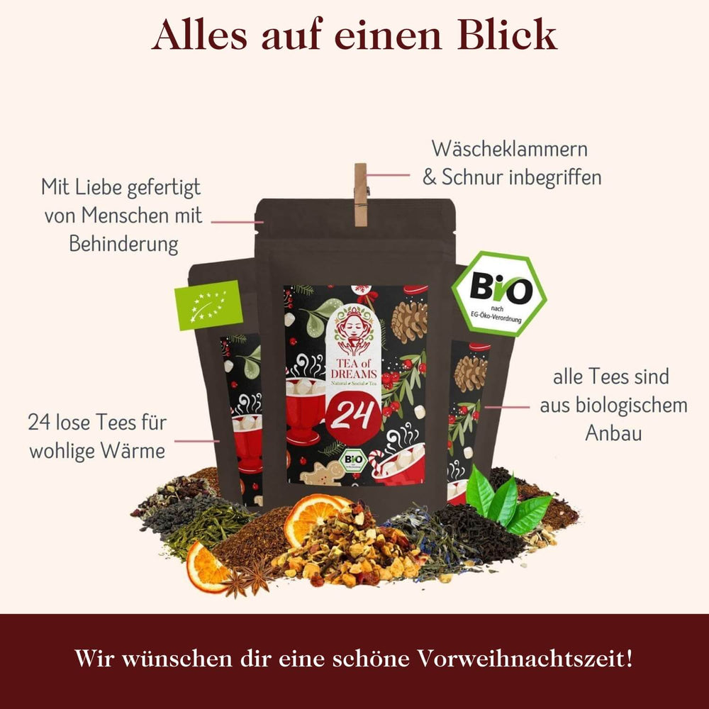 Bio Tee Adventskalender 2025 - 24 besondere Tees mit ♥️ gefertigt