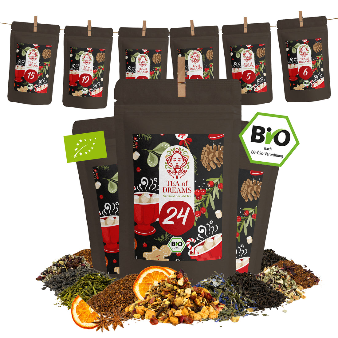 Bio Tee Adventskalender 2024 - 24 besondere Tees mit ♥️ gefertigt
